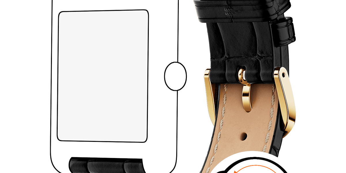 Band leather (22mm) - Black Gold - Croco • Ice-Watch