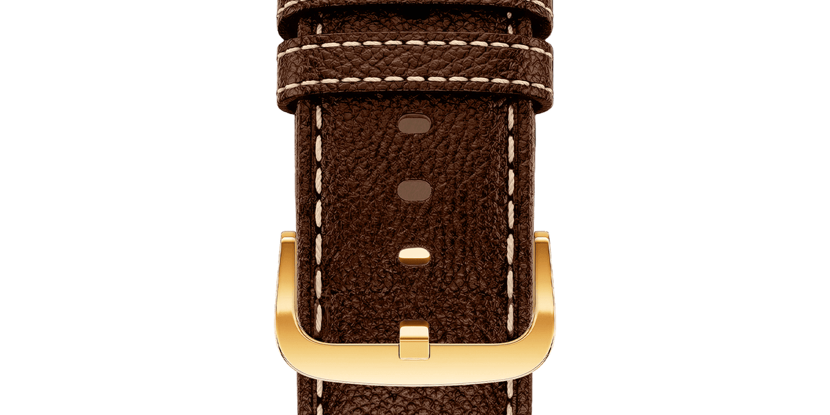 Band leather (22mm) - Choco Gold - Grain • Ice-Watch