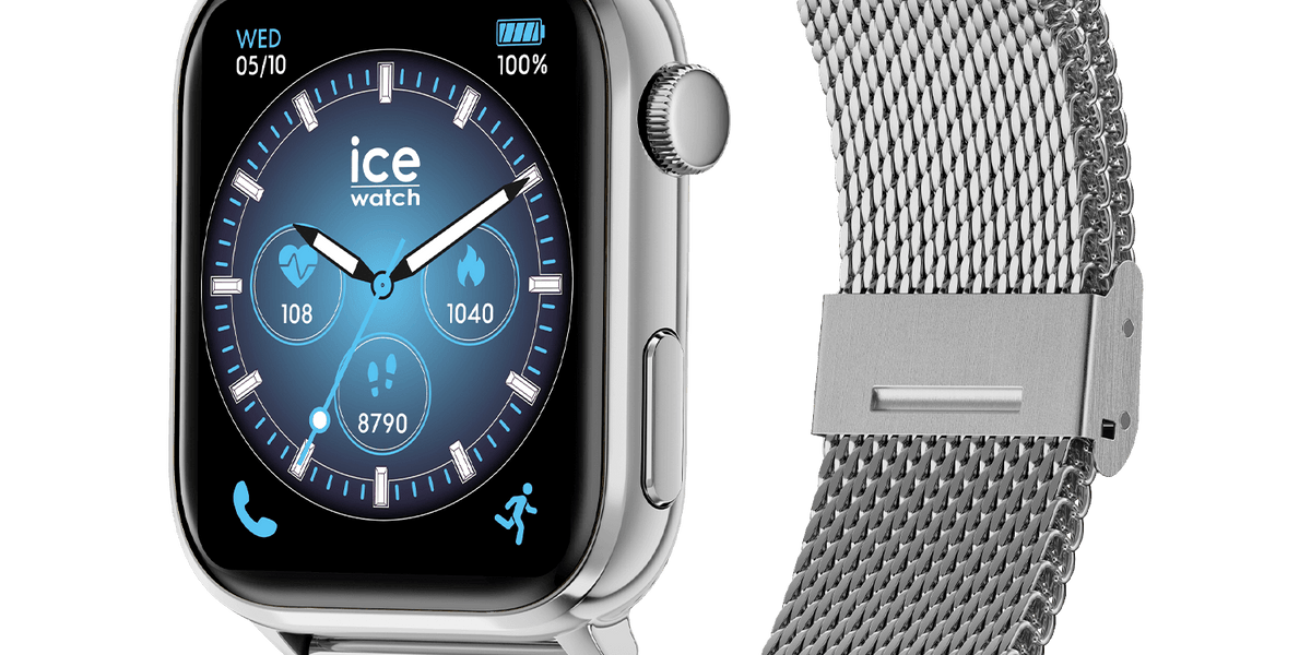 ICE smart 3.0 rectangular 1.78 Silver Milanese • Ice-Watch
